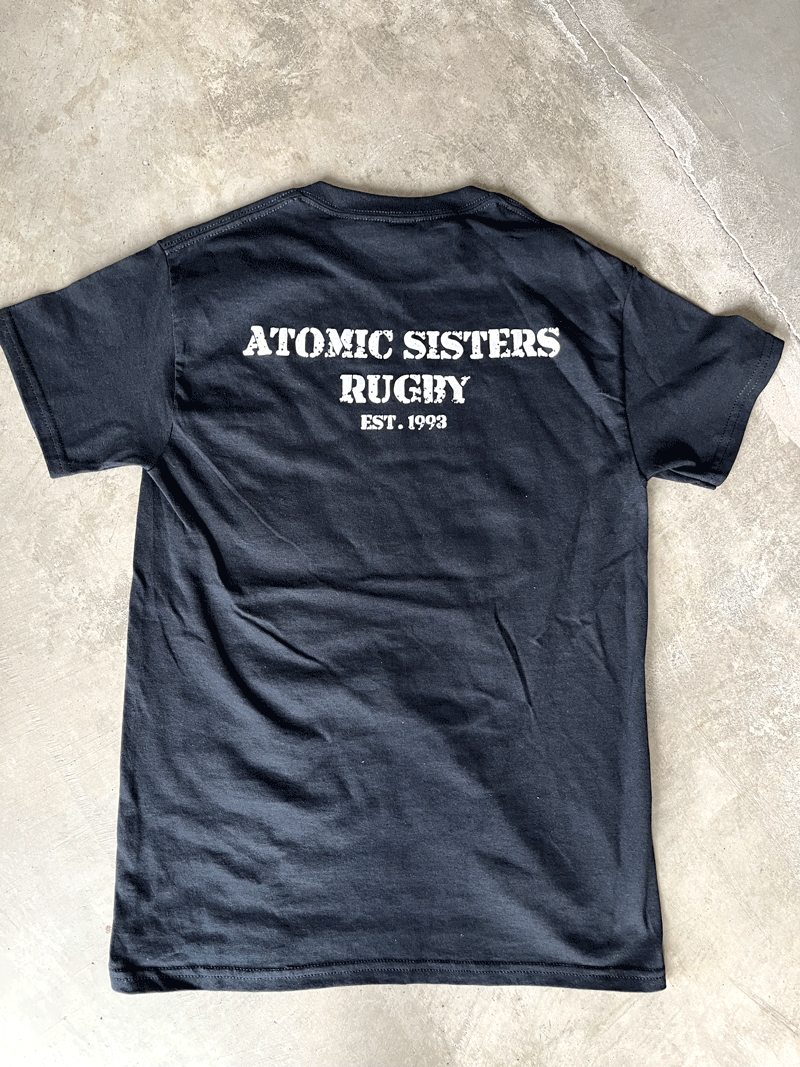 Atomic Sisters - Black Est 1993 T-Shirt - The Atomic Sisters Rugby Club