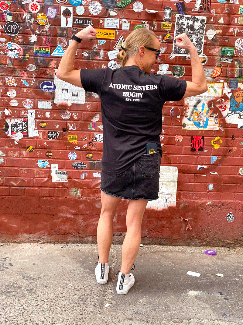 Atomic Sisters - Black Est 1993 T-Shirt - The Atomic Sisters Rugby Club